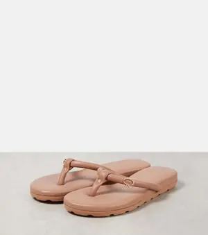 GIANVITO ROSSI Juno Leather Thong Sandals - Beige