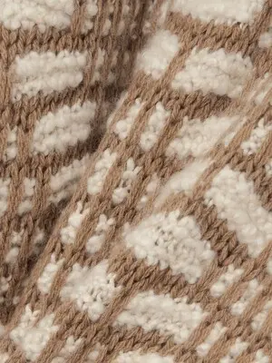 Loro Piana Jacquard-knit Camel Hair Zip-up Sweater