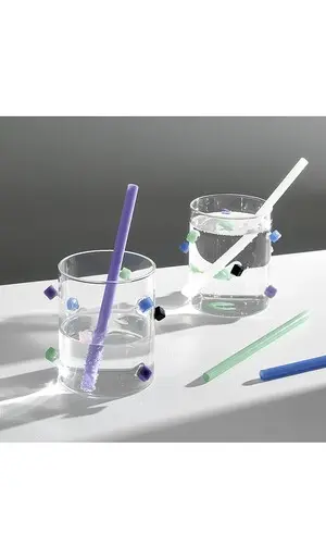 FAZEEK 4 Pack Opaque Straws - Blue