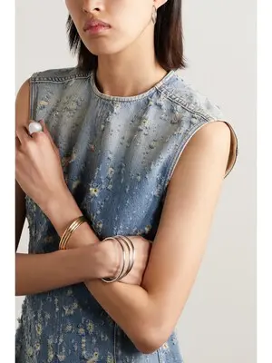 JENNIFER FISHER Mini Thread -plated Hoop Earrings