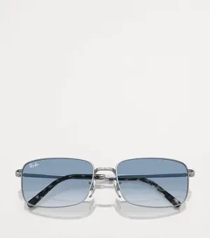 Ray-ban Rectangle Metal Sunglasses - Silver