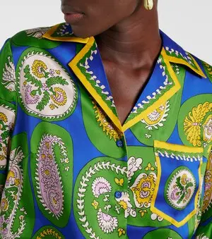 ALEMAIS Printed Silk Satin Shirt