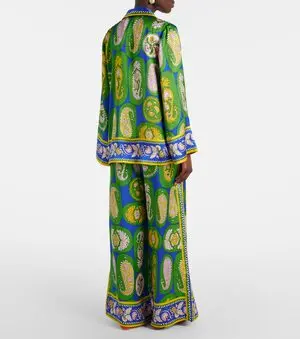ALEMAIS Printed Silk Satin Shirt