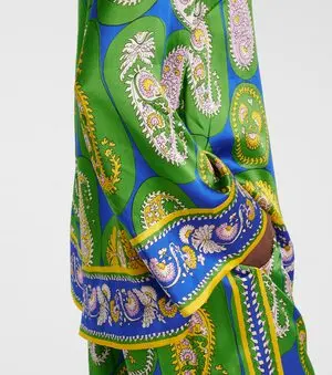 ALEMAIS Printed Silk Satin Shirt