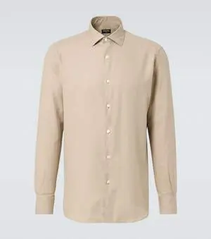 Zegna Cotton And Cashmere Shirt - Beige