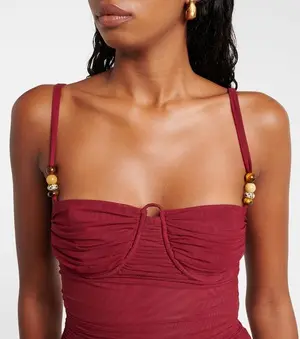 SIR. Toni Ruched Mesh Maxi Dress