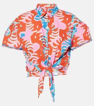 Poupette St Barth Printed Cotton Shirt - Red