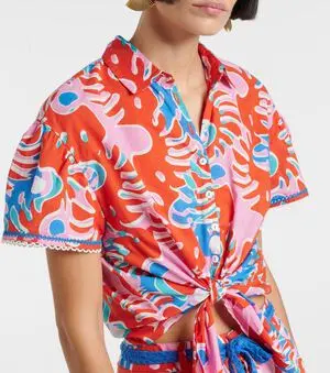 Poupette St Barth Printed Cotton Shirt