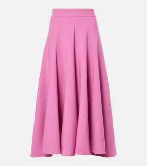 Oscar De La Renta High-rise Midi Skirt - Pink