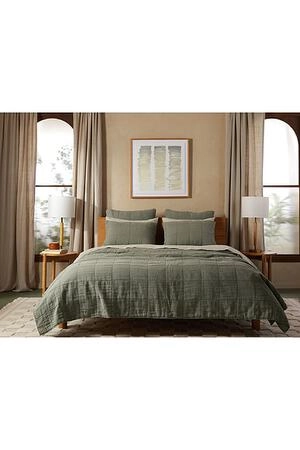 PARACHUTE Linen Box Quilt - Moss