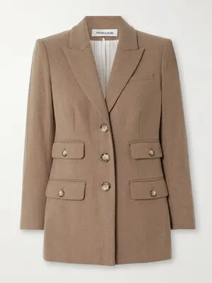 Veronica Beard Nalani Dickey Brushed-twill Blazer - Brown