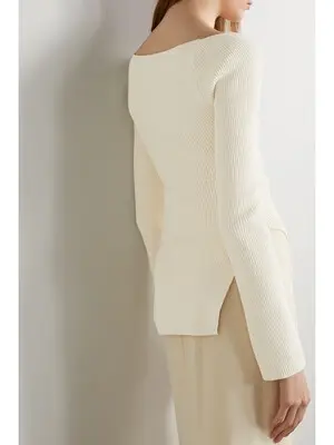 Khaite Maddy Ribbed-knit Sweater - Neutrals