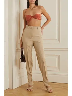 Jacquemus Asymmetric Knot Detail Stretch-jersey Bandeau Top