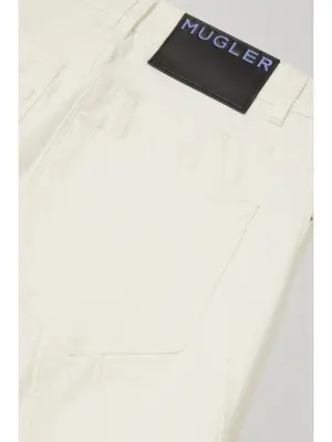 MUGLER Paneled Straight-leg Jeans - Neutrals