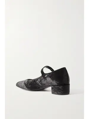 By Far Ginny Crushed-velvet Mary Jane Pumps