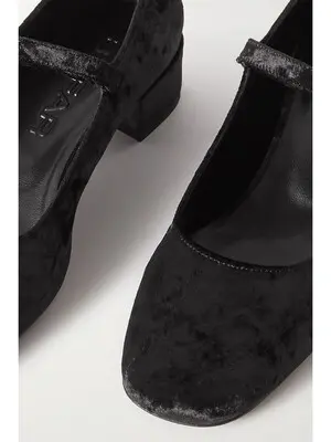 By Far Ginny Crushed-velvet Mary Jane Pumps