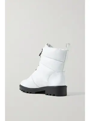 PORTE & PAIRE Quilted Shell Lace-up Ankle Boots