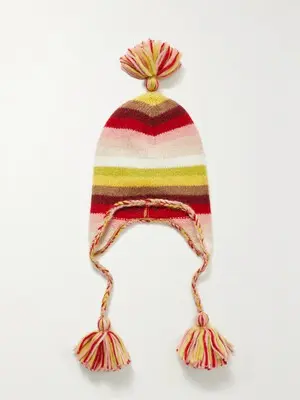 Alanui Under The Northern Sky Striped Alpaca-blend Beanie - Neutrals