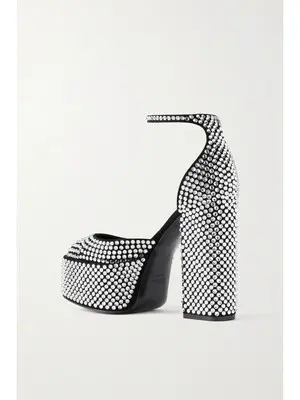 Paris Texas Dalilah Crystal-embellished Suede Platform Pumps