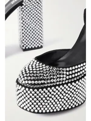 Paris Texas Dalilah Crystal-embellished Suede Platform Pumps