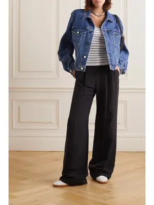 GOLDSIGN Paneled Denim Jacket With Twisted Sleeves