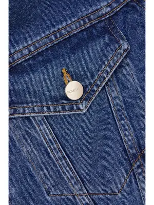 GOLDSIGN Paneled Denim Jacket With Twisted Sleeves