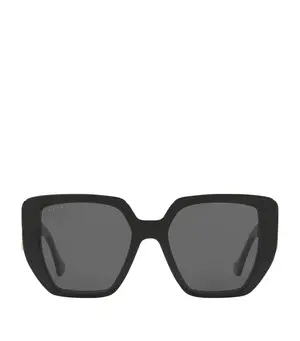 Gucci Acetate Square Frame Sunglasses - Black