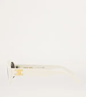 Celine Acetate Oval Frame Sunglasses - Ivory