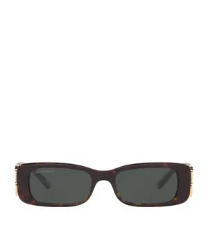 Balenciaga Acetate Rectangle Sunglasses - Brown