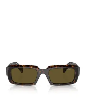 Prada Acetate Rectangular Sunglasses - Brown