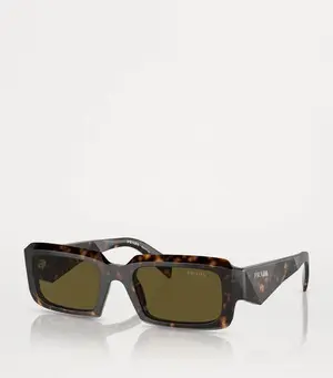 Prada Acetate Rectangular Sunglasses - Brown