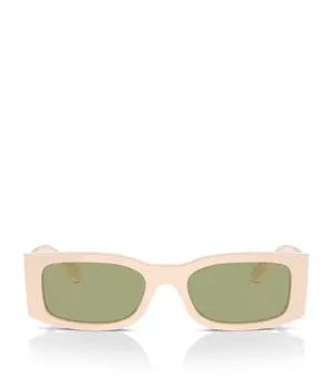 VOGUE Acetate Rectangle Sunglasses - Beige