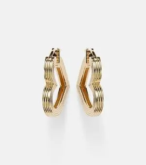 SYDNEY EVAN 14kt White Gold Fluted Heart Earrings - Silver