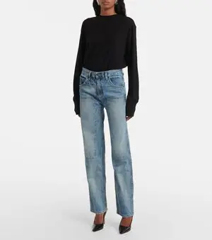 NILI LOTAN Welder Mid-rise Straight Jeans In Summer Wash