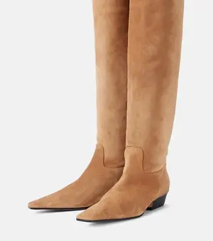 Khaite Suede Knee-high Boots - Beige