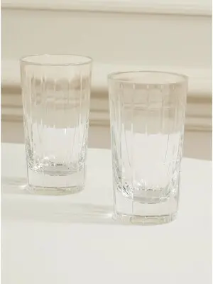 Christofle Iriana Set Of Two Crystal Highball Glasses - Neutrals