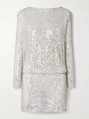 Retrofete Danae Embellished Tulle Mini Dress