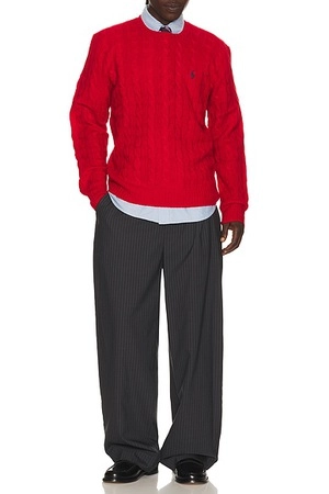 Polo Ralph Lauren Cable-knit Wool-cashmere Crew Neck Pullover - Red