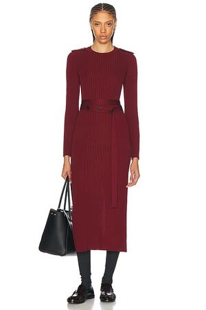 Proenza Schouler Lauryn Ribbed Knit Midi Dress - Dark Red