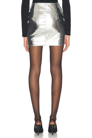 THE SEI Zipped Leather Mini Skirt