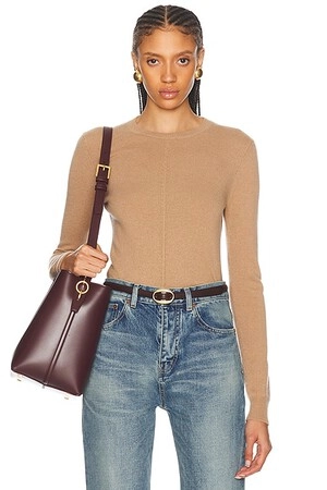 Saint Laurent Cashmere Crewneck Sweater - Camel