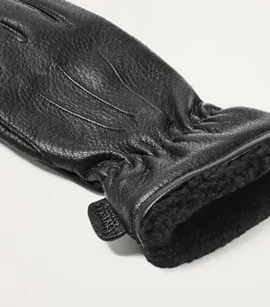 ASPINAL OF LONDON Deerskin Gloves With Shearling Trim