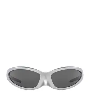 Balenciaga Injected Oval Sunglasses - Silver