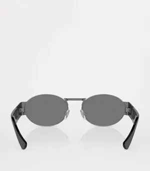 Versace Oval Metal Sunglasses - Grey