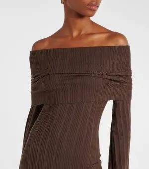AYA MUSE Off-shoulder Silk-blend Jersey Maxi Dress