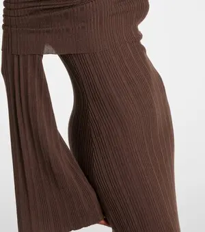 AYA MUSE Off-shoulder Silk-blend Jersey Maxi Dress