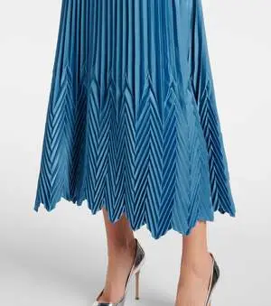 Simkhai Damoni Pleated Midi Dress In Celestial