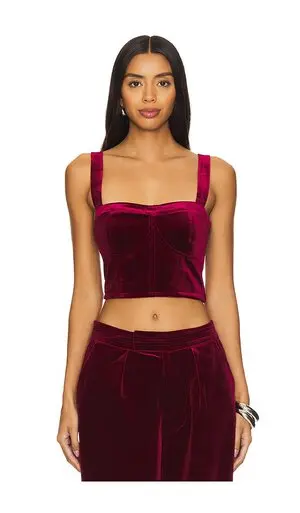 Blanknyc Velvet Crop Top With Adjustable Straps - Wine