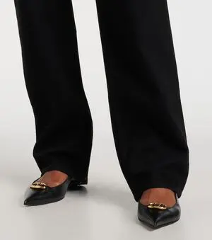 Valentino Garavani High-rise Straight Leg Jeans In Nero