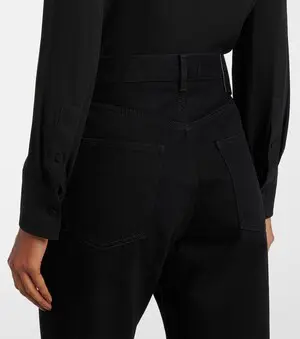 Valentino Garavani High-rise Straight Leg Jeans In Nero